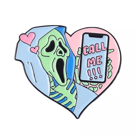 Jewelry | 63 Scream Ghostface Call Me Enamel Pin | Poshmark